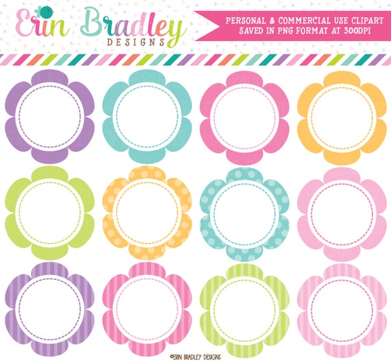 Flower Frames Clipart Graphics Commercial Use Scalloped Circles Clip ...