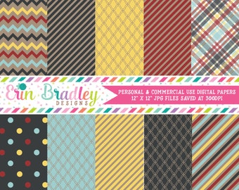 Digital Scrapbook Papers Personal and Commercial Use Preppy | Etsy