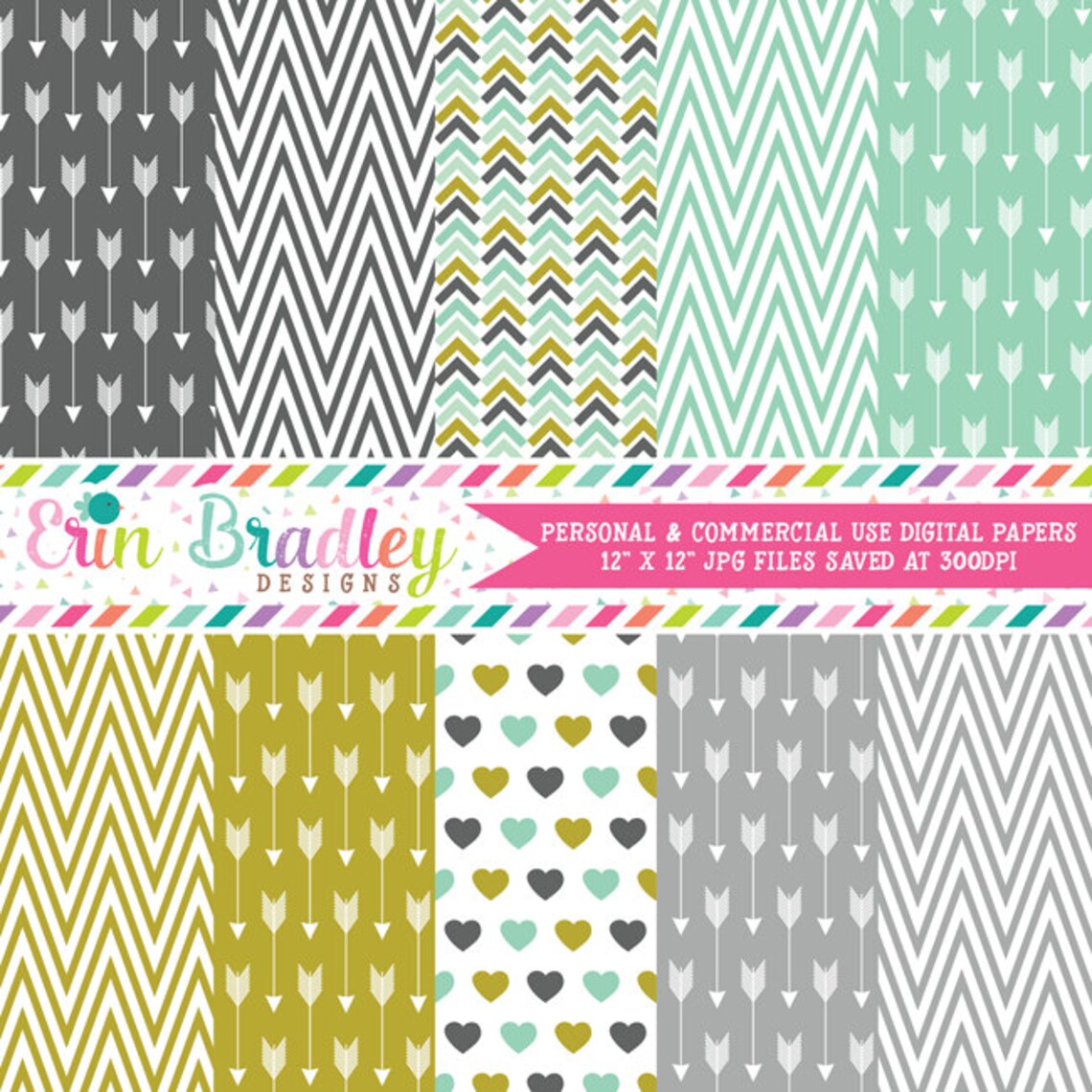 Arrows Digital Paper Pack Gold Aqua Charcoal Gray Chevron - Etsy
