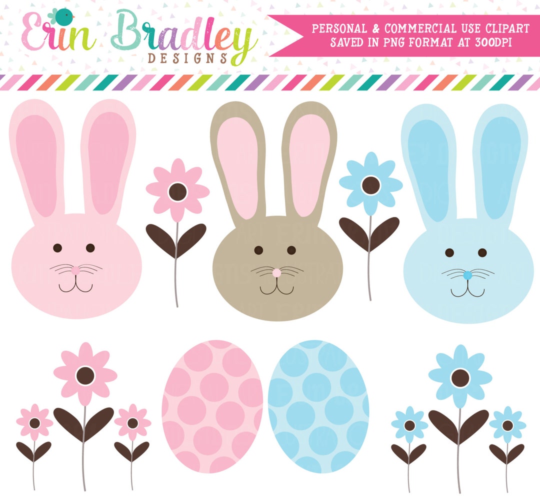 Easter Bunny Clipart Commercial Use Digital Clip Art Graphics With ...