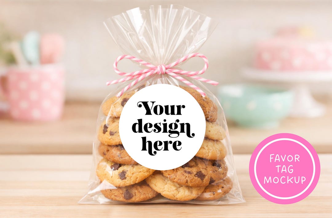 Cello Bag Favor Tag & Sticker Mockup | Branding Product Photography ...