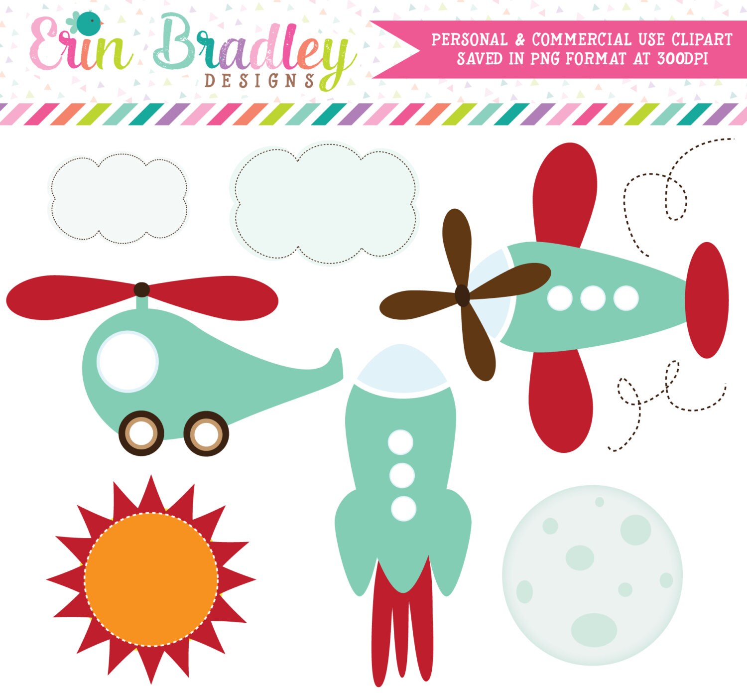 Transportation Clipart Clip Art Personal & Commercial Use | Etsy