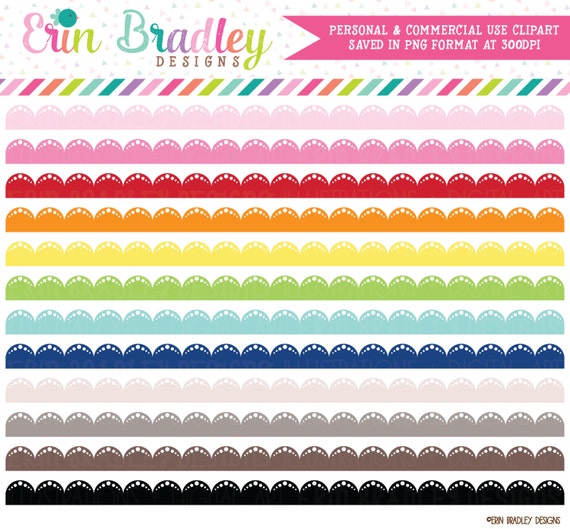 Clipart Lace Scalloped Borders Personal & Commercial Use Clip Art ...