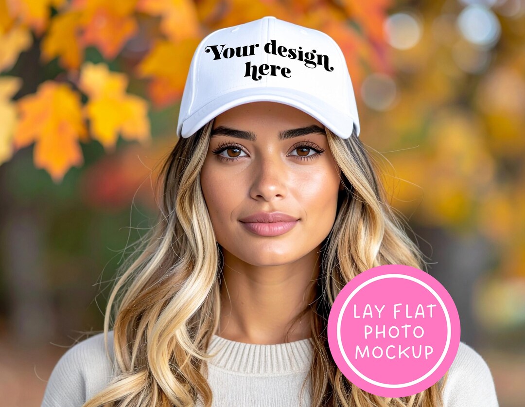 White Baseball Cap Mockup: Flat Lay, Apparel Branding (JPEG) - Etsy