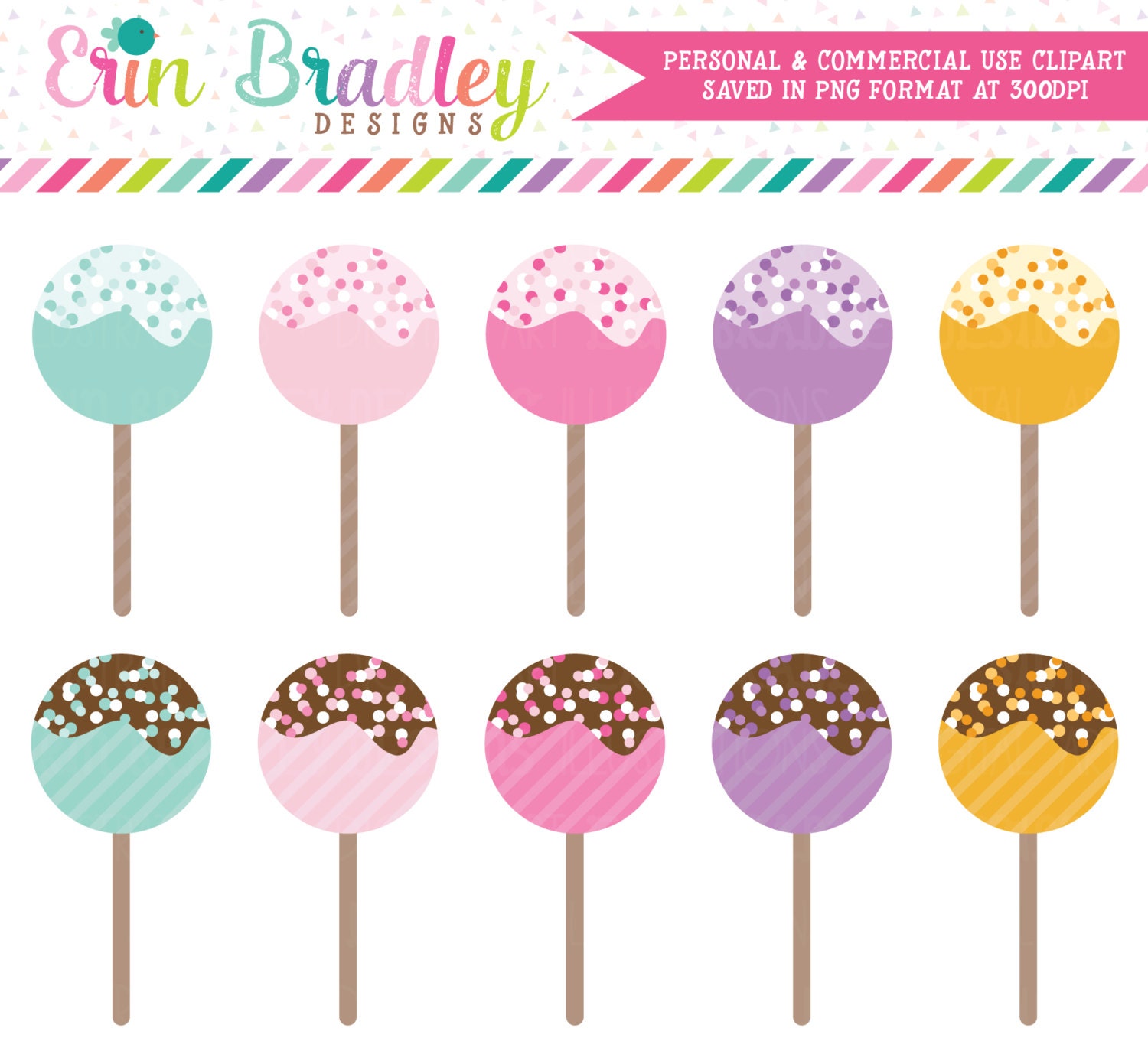 Cake Pop Clipart Clip Art Dessert Clipart Graphics Food - Etsy Canada