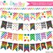 Rainbow Bunting Clipart Banner Flags Clip Art Graphics Instant Download ...