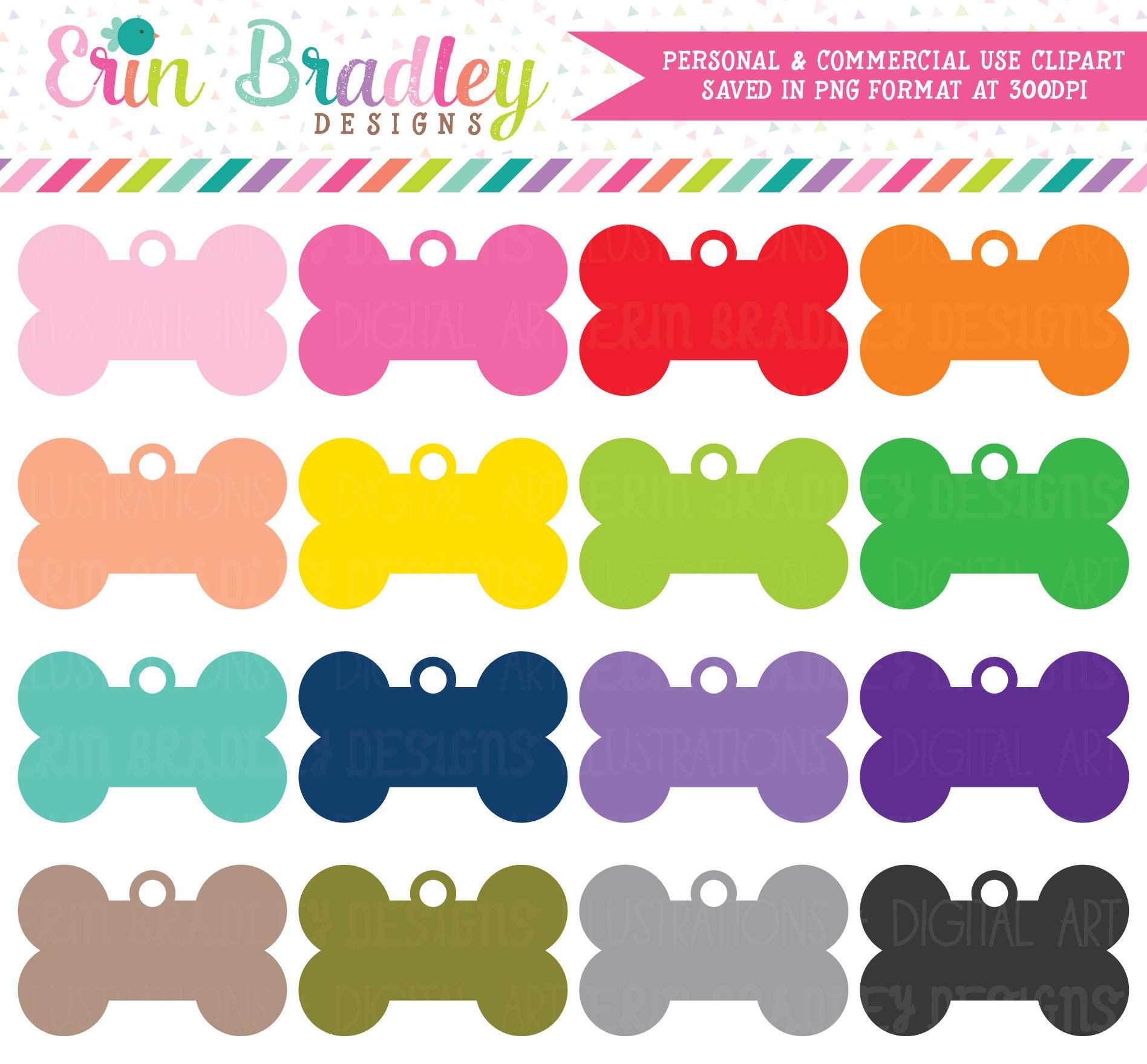 Dog Tag Clipart Graphics: Planner Designs (PNG, 300 Dpi) - Etsy