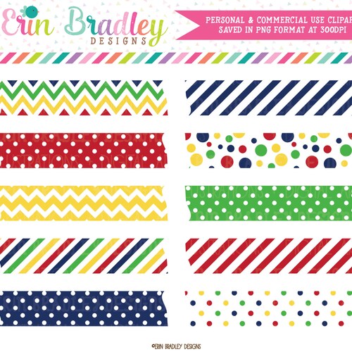 Digital Washi Tape Clipart Celebrate Love Graphics With - Etsy