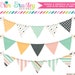 Banner Flag Clipart Graphics Pink Orange Green & Blue Bunting Clip Art ...