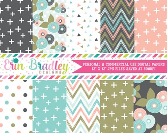 Bloom Digital Scrapbook Paper Pack Personal & Commercial Use - Etsy