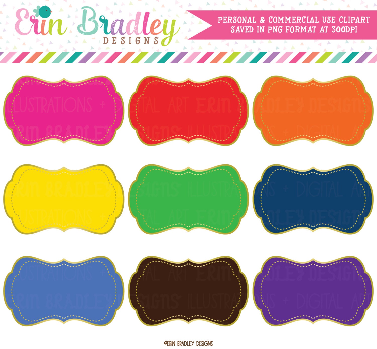 Digital Clipart Labels Personal & Commercial Use Clip Art | Etsy