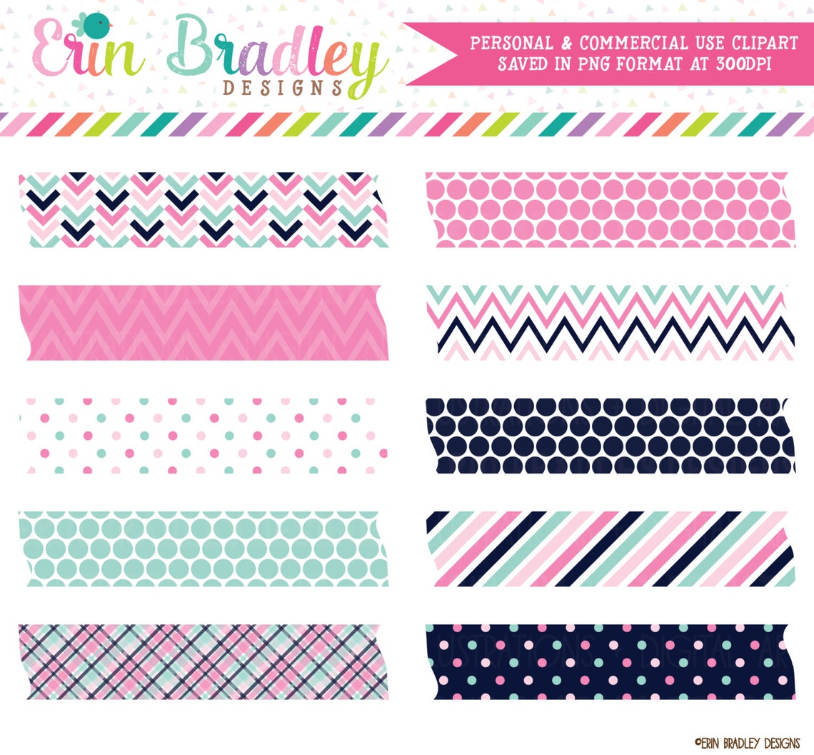 Instant Download Digital Washi Tape Clip Art Digital Clipart - Etsy