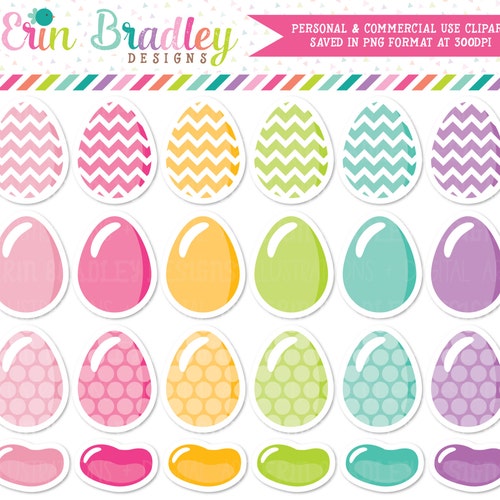 Easter Clipart Eggs and Jellybeans Commercial Use Holiday - Etsy