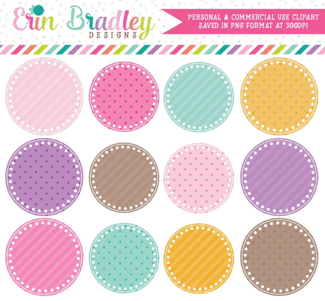 Digital Scrapbooking Clipart Clip Art Party Circles Personal - Etsy