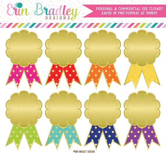 Gold Badges Clipart Award Clip Art Graphics with Polka Dots Personal ...