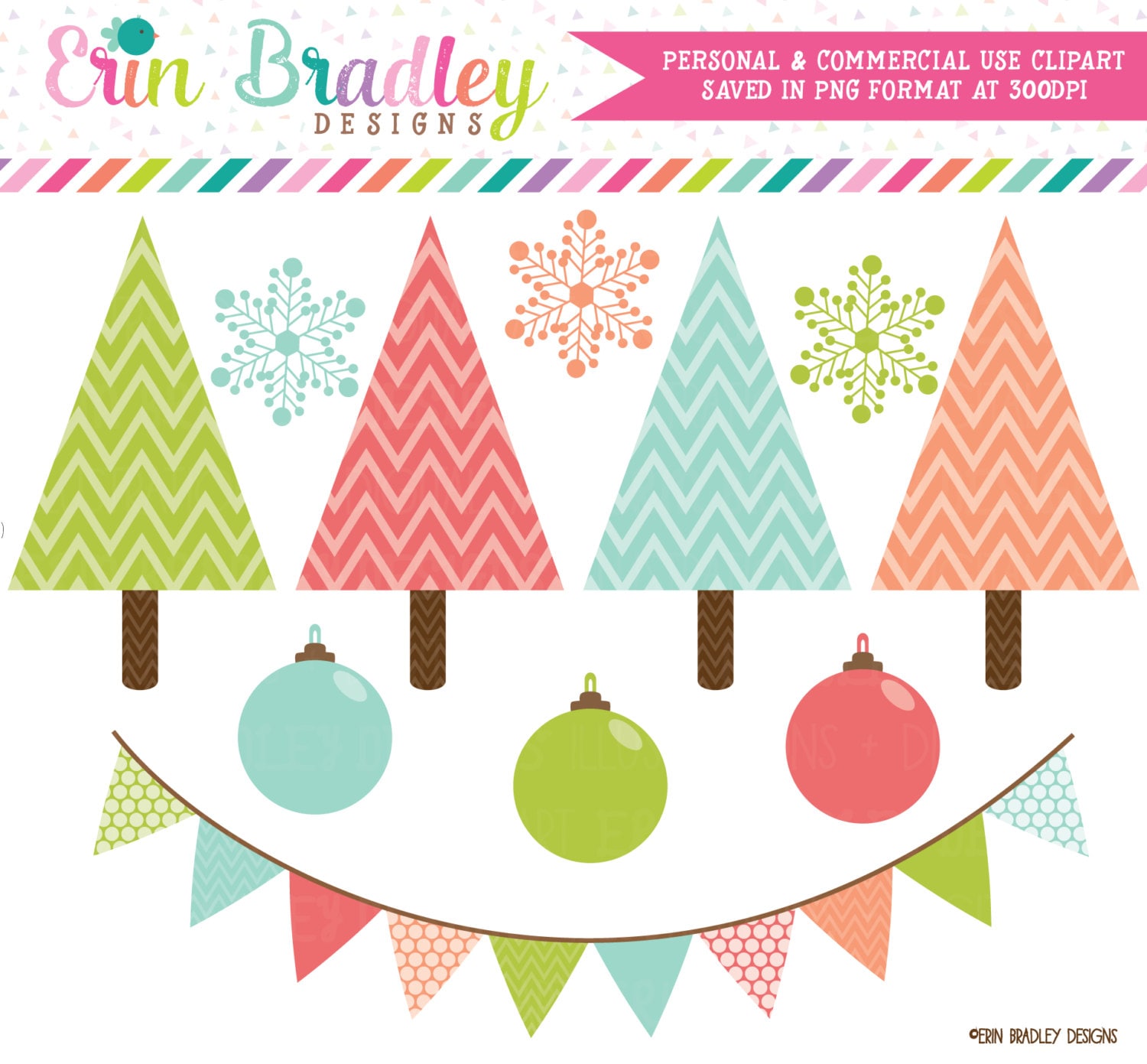 Chevron Christmas Tree Clipart