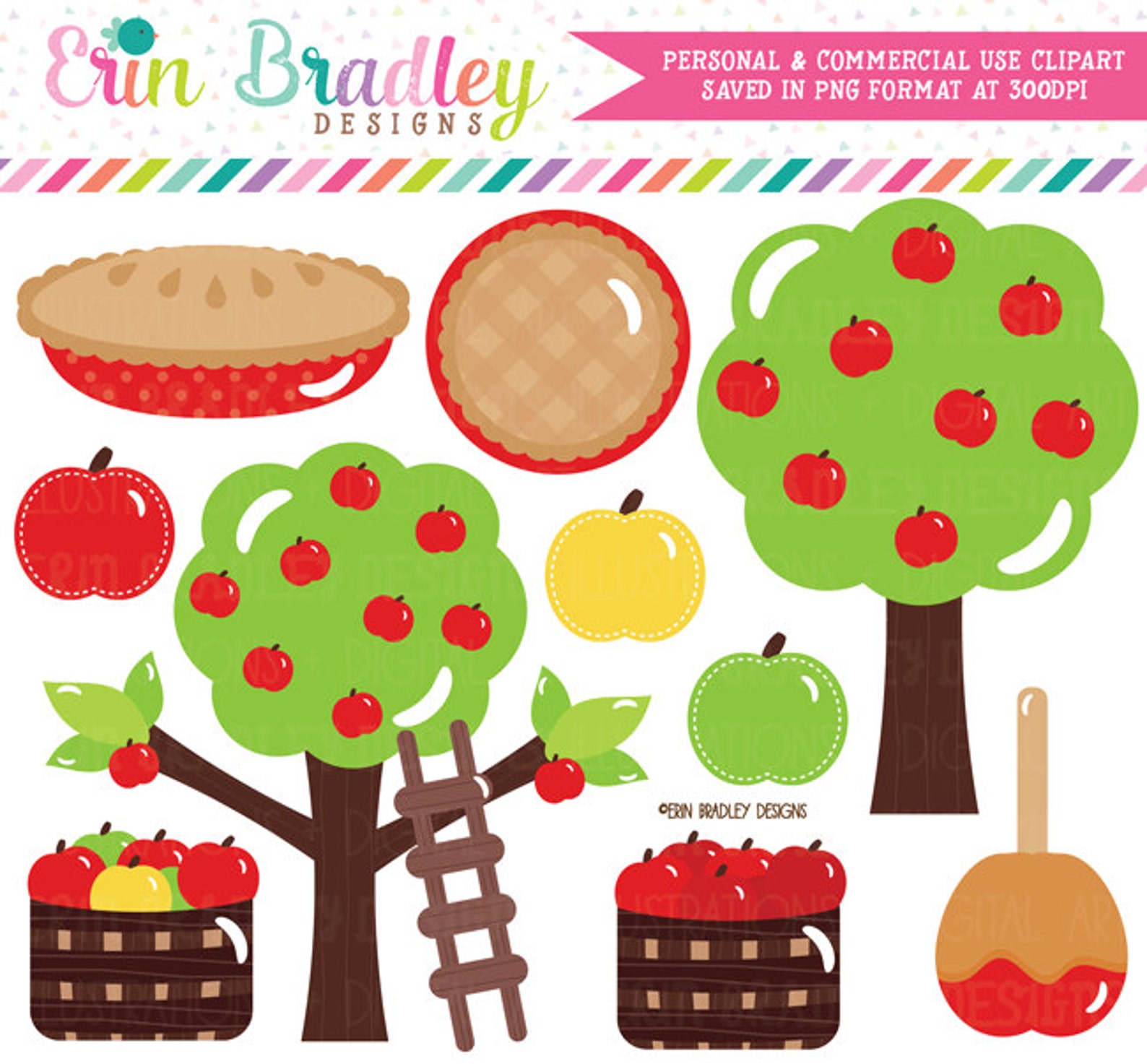 Apple Picking Clipart Set Autumn / Fall Clip Art Graphics | Etsy