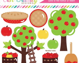 Apple Pie Clip Art Set Instant Download Cute Cartoon Graphics for ...