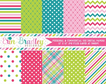 Digital Scrapbook Paper Personal and Commercial Use Colorful | Etsy