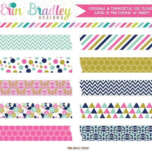 Instant Download Digital Washi Tape Clip Art Digital Clipart - Etsy