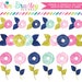 Bunting Clipart Pink Peach & Aqua Blue Banner Flags Commercial Use Clip ...