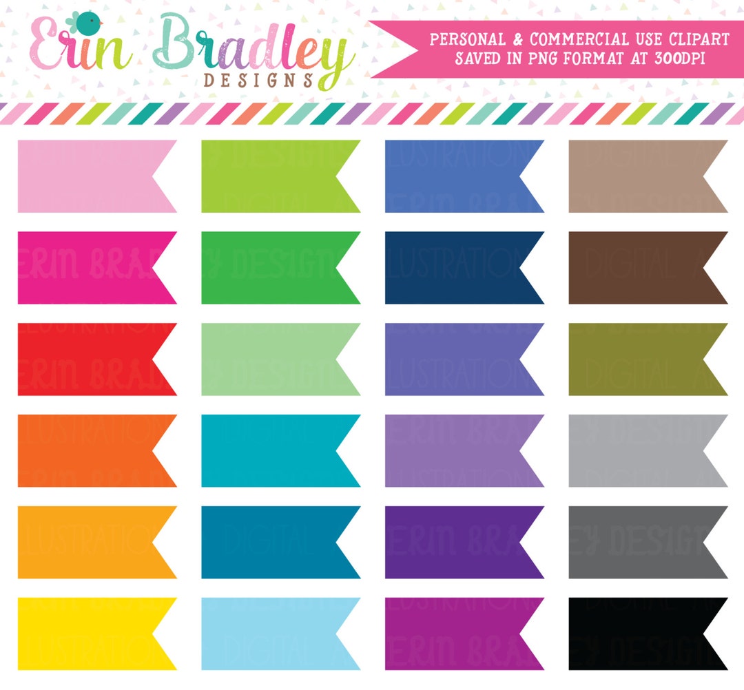 Side Flags Clipart Graphics Instant Download Shape Clip Art Personal ...