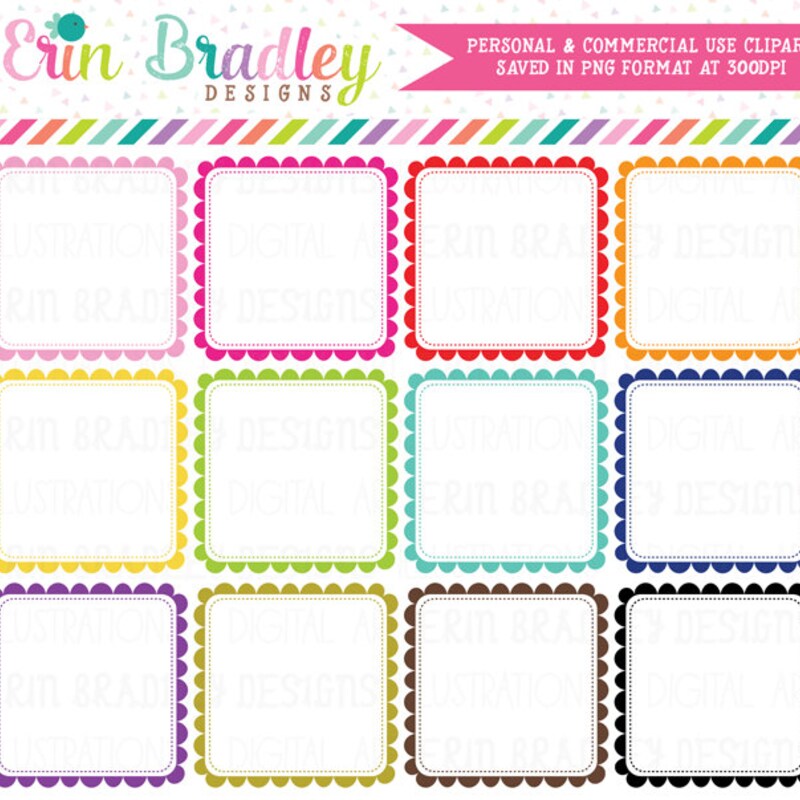 Scalloped Labels - Etsy