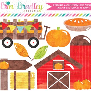 Watercolor Pumpkin Patch Clipart, Barn Clipart, Farm Clipart, Fall Clip ...