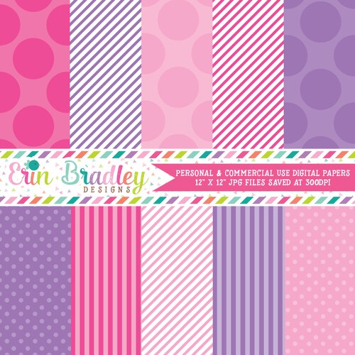 Pink and Purple Digital Paper Scrapbook Papers Wallpaper - Etsy