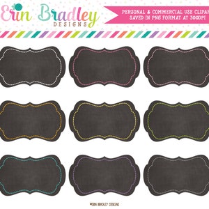 Chalkboard Frames Clipart Digital Clip Art Labels Graphics Instant ...