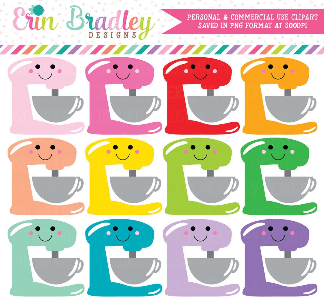 Kawaii Stand Mixer Clipart Baking Clip Art Graphics Kitchen - Etsy