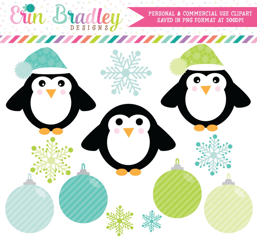 Holiday Clipart, Penguin Clip Art Graphics, Ornaments Clipart, Winter ...