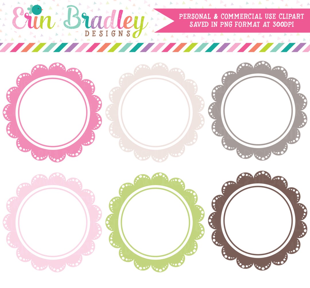 Lace Scallop Frames Clipart Clip Art Personal & Commercial Use - Etsy