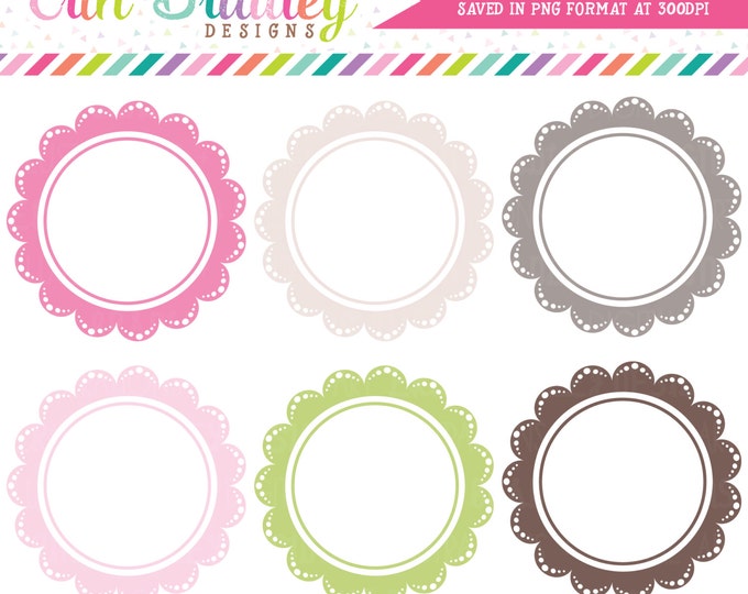 Lace Scallop Frames Clipart Clip Art Personal & Commercial Use - Etsy