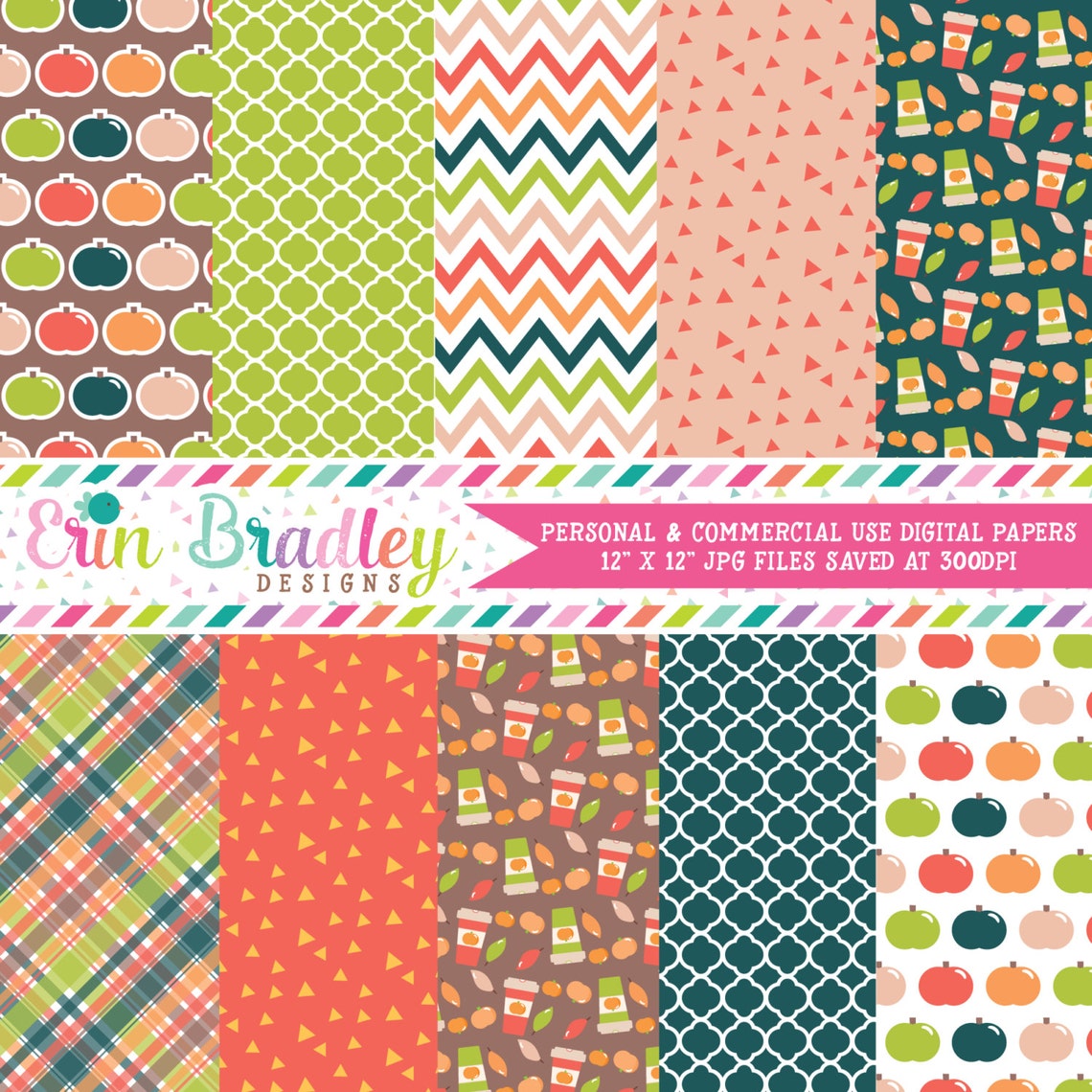 Pumpkin Season Digital Paper Pack Fall Digital Scrapbook - Etsy