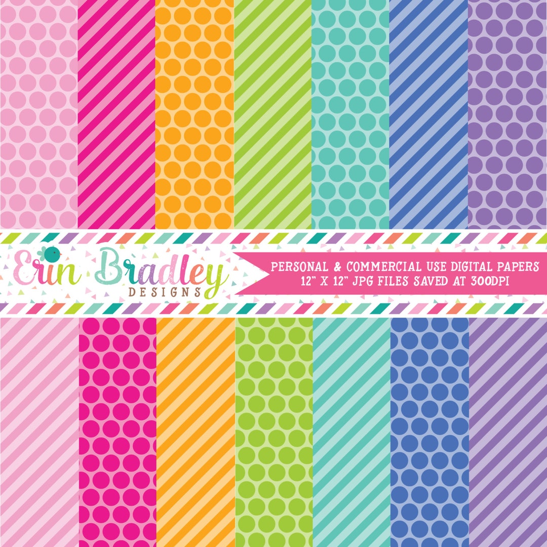 Summer Fun Digital Scrapbook Paper Pack Digital Paper Set Pink Orange ...