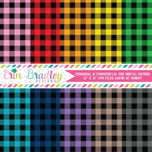 Buffalo Check Digital Paper Pack Set 2 - 40 Colors - Instant Download ...