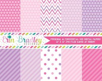 Digital Paper Pack Personal and Commercial Use Pink and Purple | Etsy