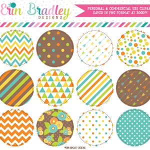 Digital Circles Clipart, Circle Frame Clip Art Graphics, Polka Dotted ...