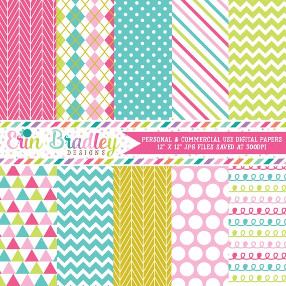 Cupcakes and Cocktails Party Digital Paper Pack Personal & Commercial ...