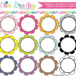 Fancy Circles Clipart, Scalloped Circles Clipart Frame Graphics ...