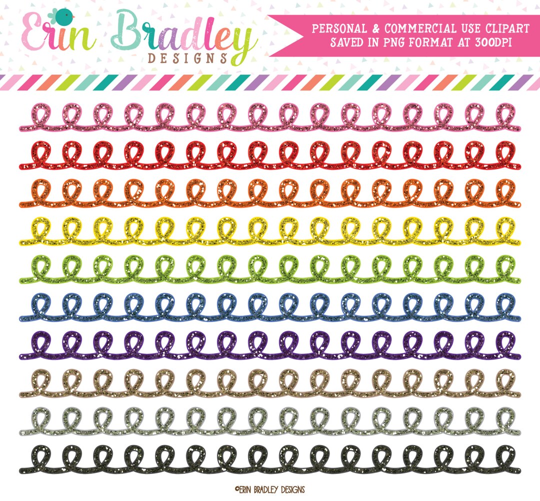 Glitter Borders Clipart Loopy Borders Clip Art Graphics in Glittery ...