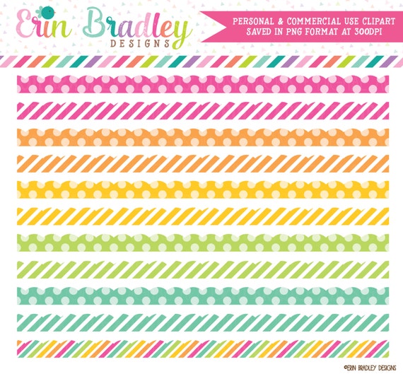 Colorful Dots & Stripes Clipart Borders Scalloped Clip Art Graphics ...