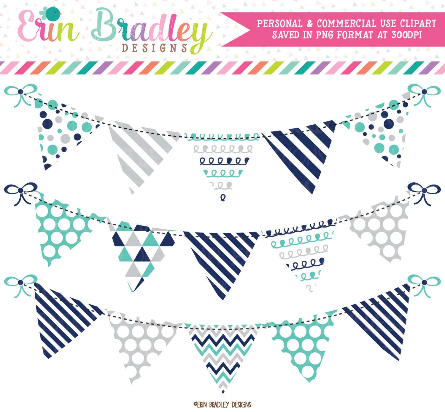 Blue Triangle Banner Clipart