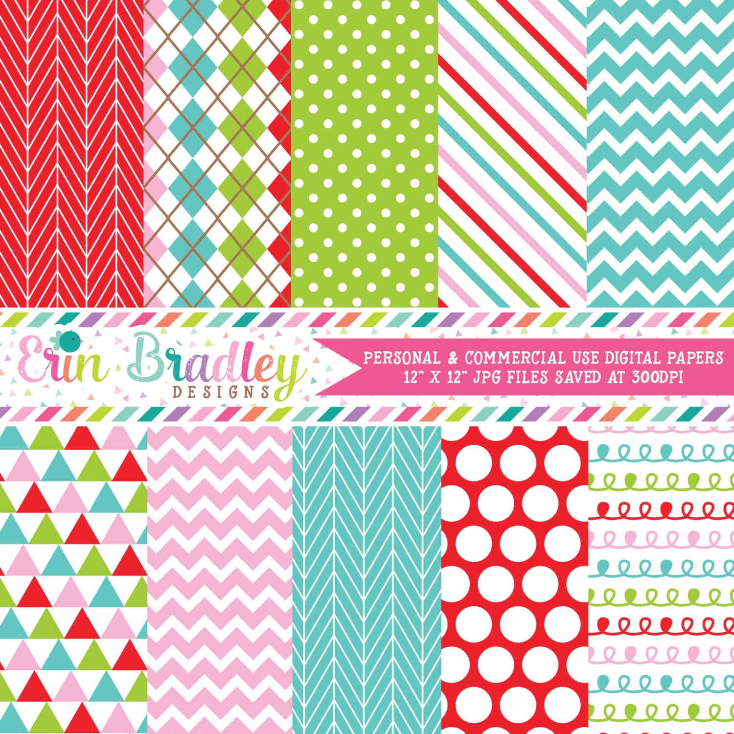 Instant Download Christmas Party Digital Paper Pack in Red - Etsy