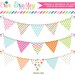 Clipart Bunting Graphics Instant Download Digital Banner Flag Clip Art ...