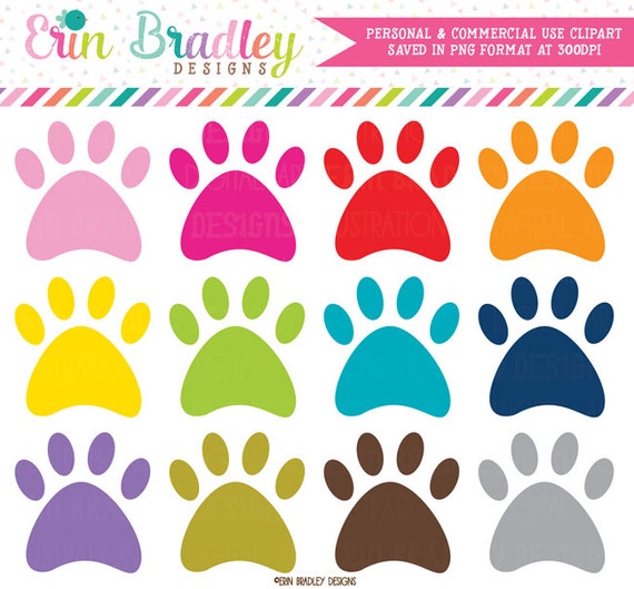 Paw Print Clipart, Dog Clipart, Animal Clipart, Paw Print Clip Art ...