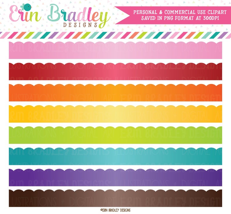 Faded Borders Clipart Graphics Personal & Commercial Use | Etsy