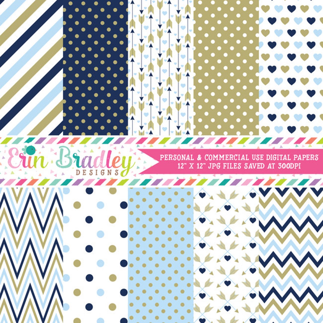 Blue Valentines Day Digital Paper Set Holiday Digital Paper Graphics ...