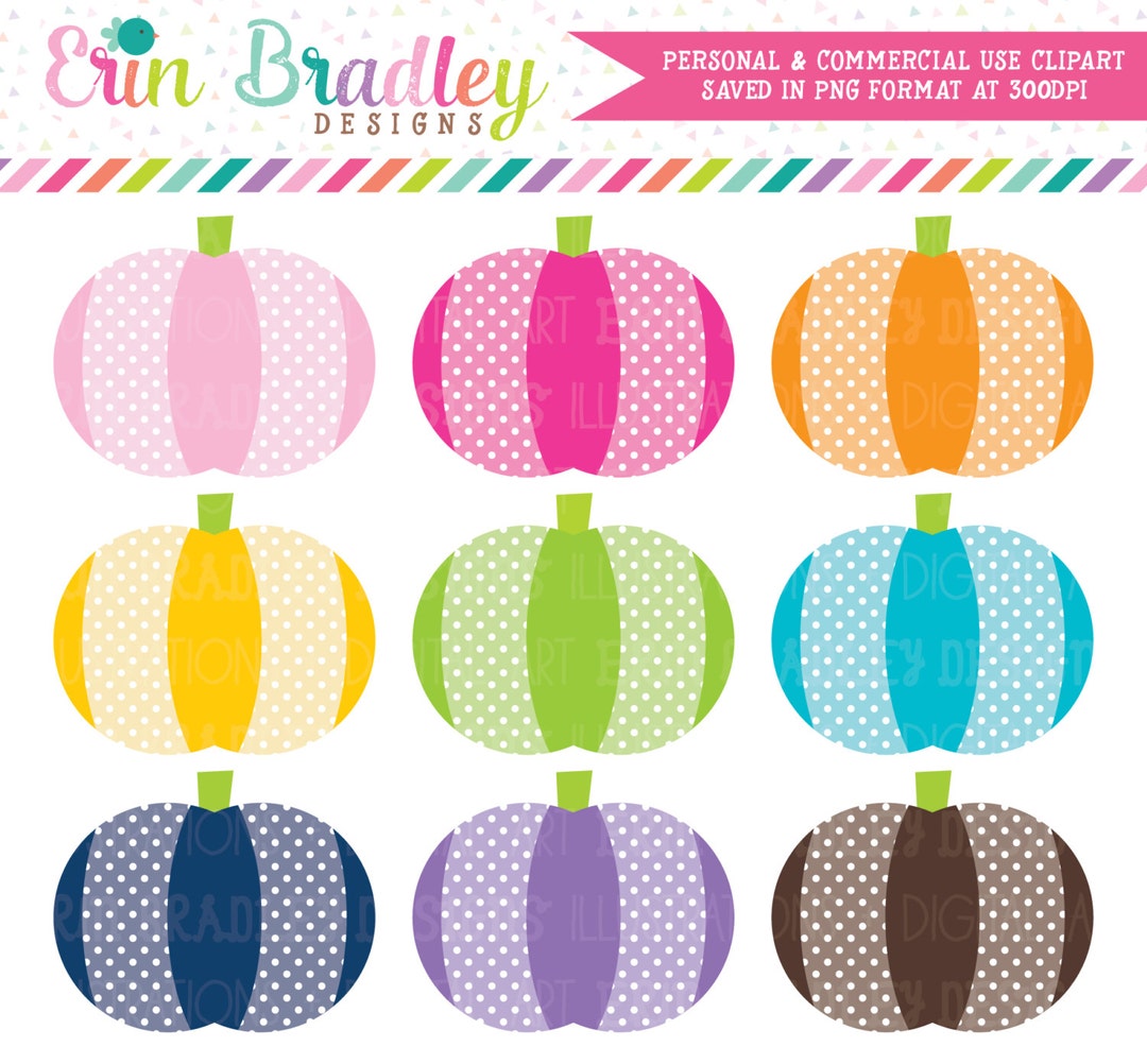 Pumpkins Clipart Graphics Halloween Autumn Fall Clip Art With - Etsy